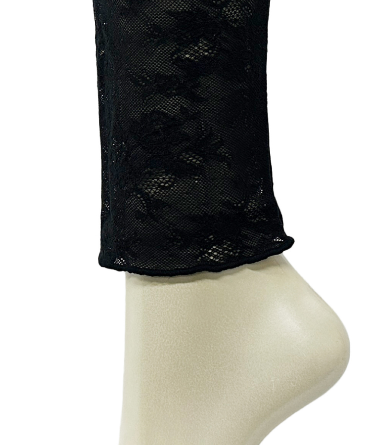 17℃ レディース レギンス Romantic Lace 総レースローズ10分丈｜靴下の岡本公式オンラインショップ